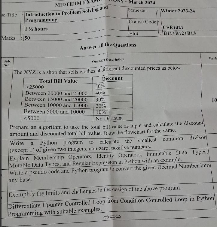 Introduction to Problem Solving and Programming